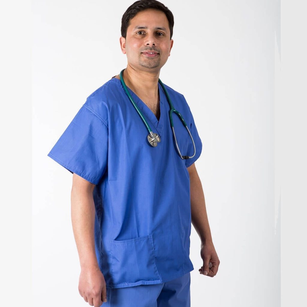 Mid Blue Scrub Suit Tops | NHS Uniforms | Interweave Healthcare